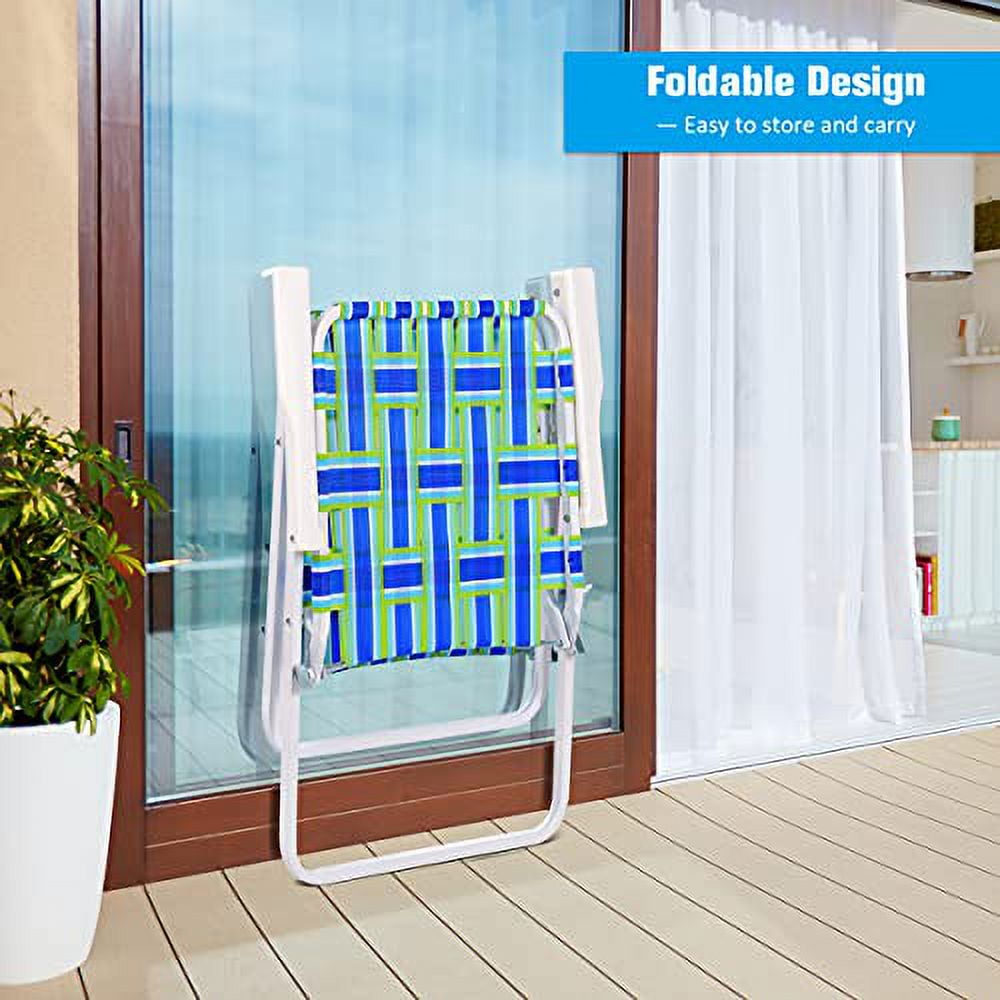 S AFSTAR Beach Chair Set of 6, Portable Folding Chairs with Stable ...