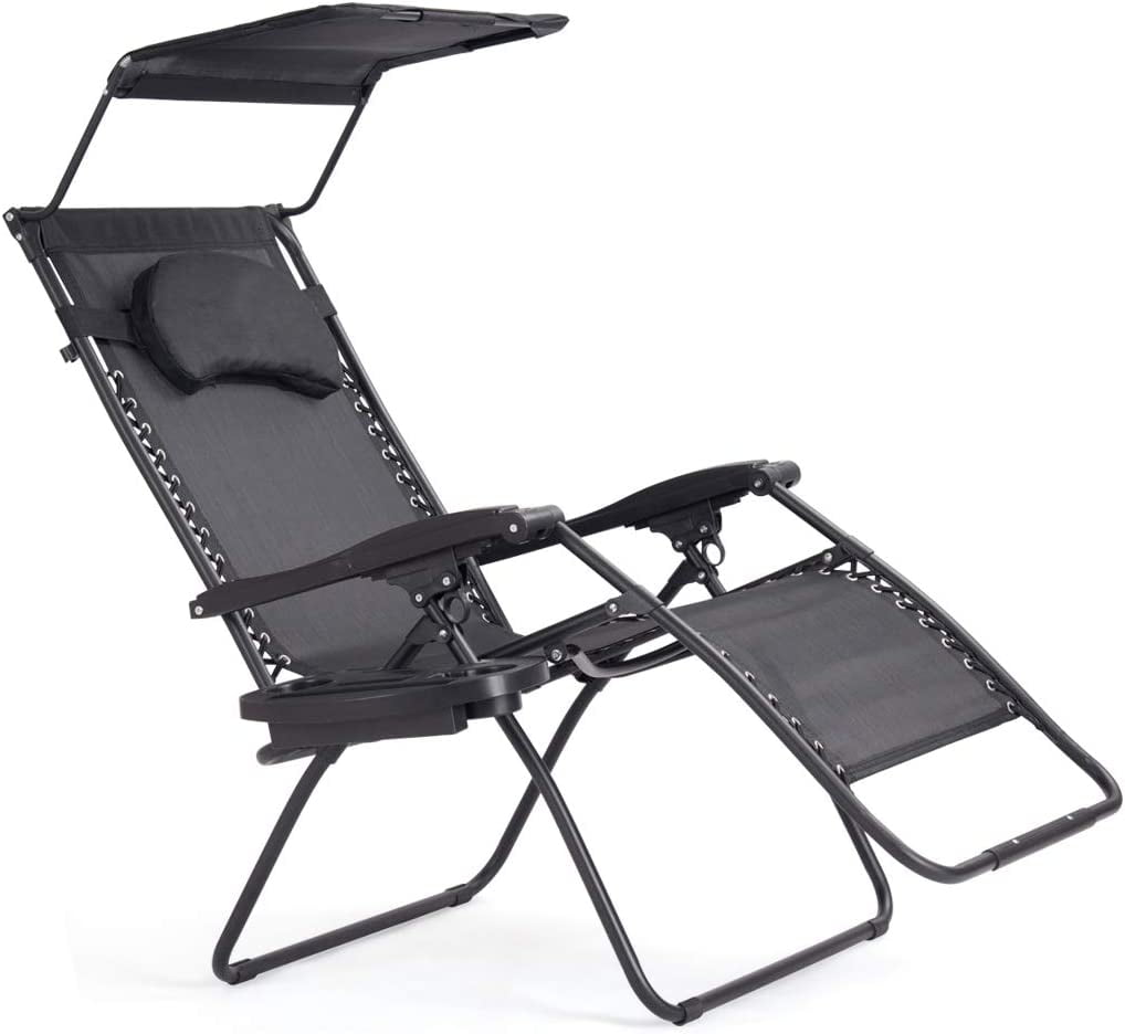 S AFSTAR Chair with Shade Canopy, Reclining Lounge Chair with ...