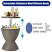 3 in 1 Cool Bar Table Beer and Wine Cooler Rattan Patio Bar Tables ...