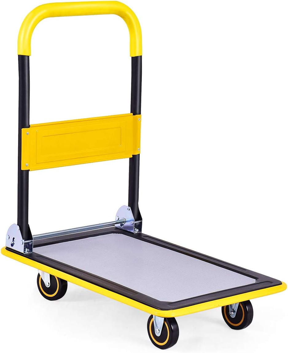 S AFSTAR Folding Push Cart Dolly, Rolling Platform Cart for Garage ...