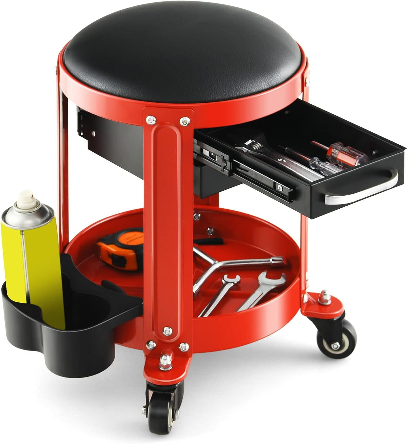 S AFSTAR Garage Shop Roller Seats, Adjustable Pneumatic Rolling W ...