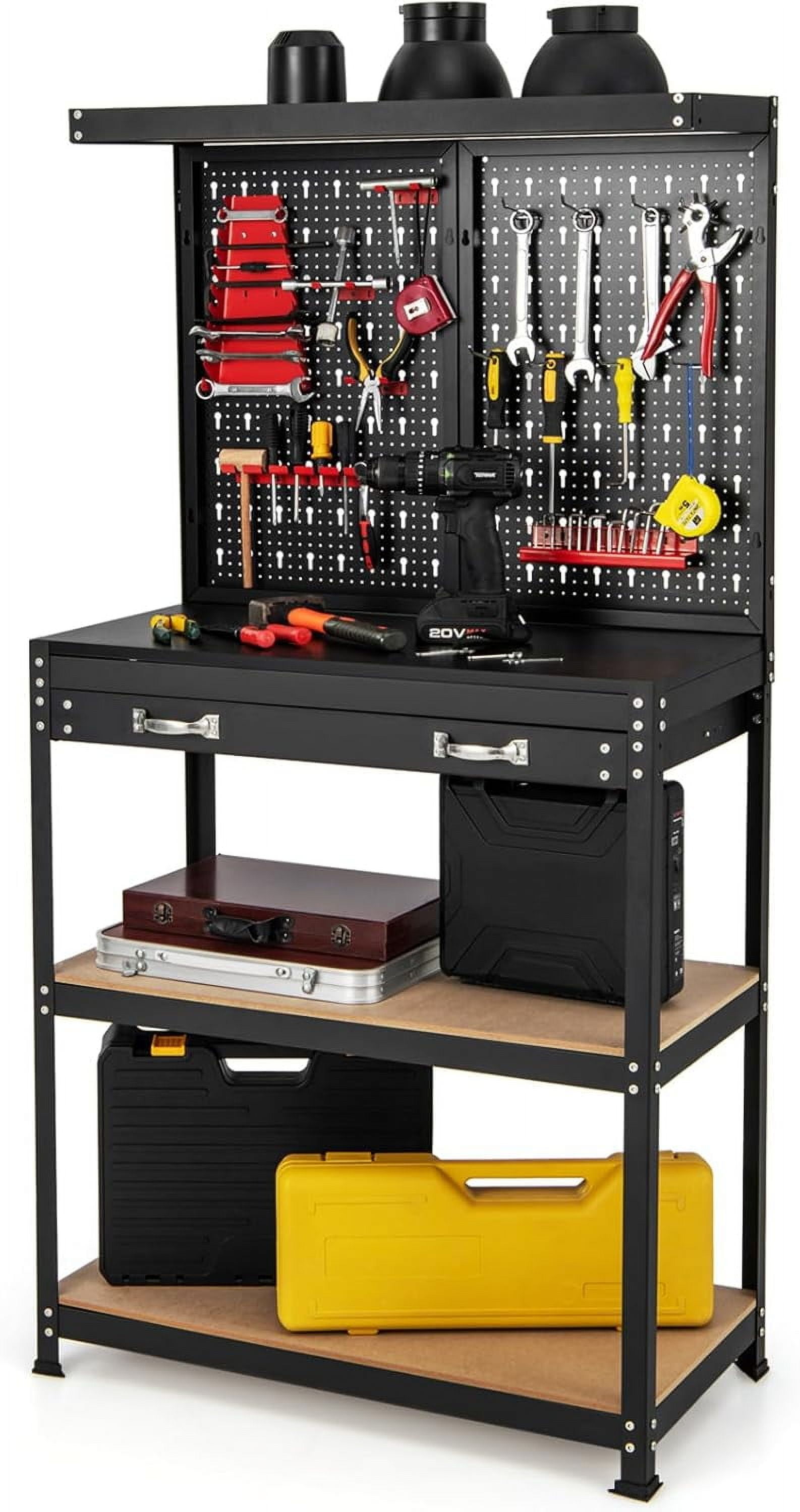 S AFSTAR Garage Workbench with Drawers, 32 x 16 Inches Tool Storage ...