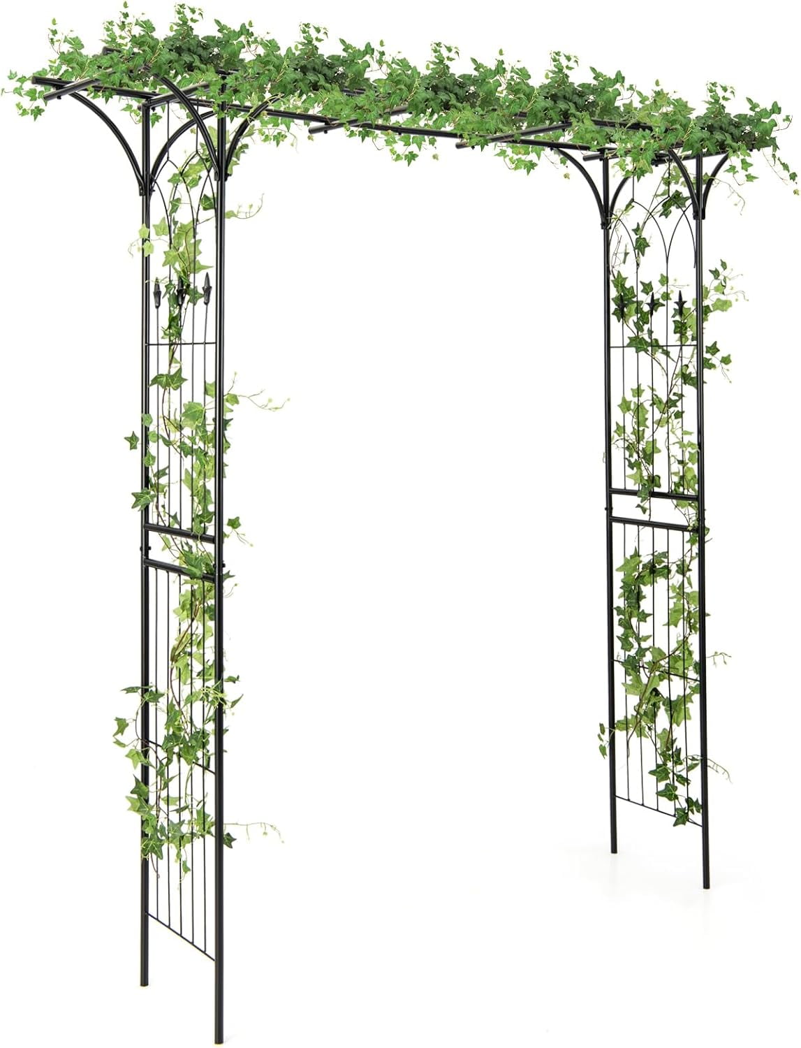 S AFSTAR Garden Arch Trellis Pergola, 6.8 FT Outdoor Metal Arbor w ...