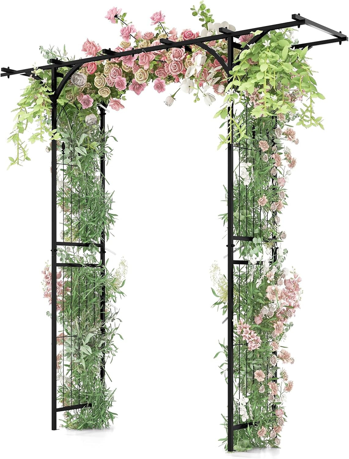 S AFSTAR Garden Arch Trellis Pergola, 6.8 FT Outdoor Metal Arbor w ...