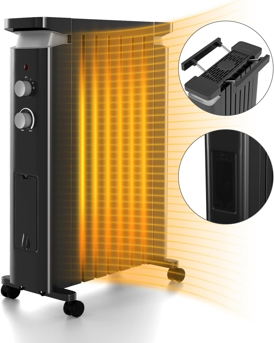 S AFSTAR Oil Filled Radiator Heater, 1500W Portable Electric Heater ...
