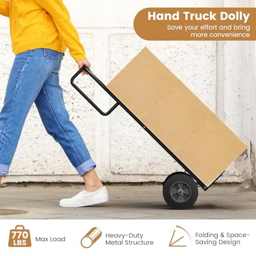 S AFSTAR P-Handle Hand Truck, High Back Sack Barrow with 10" Wheels ...