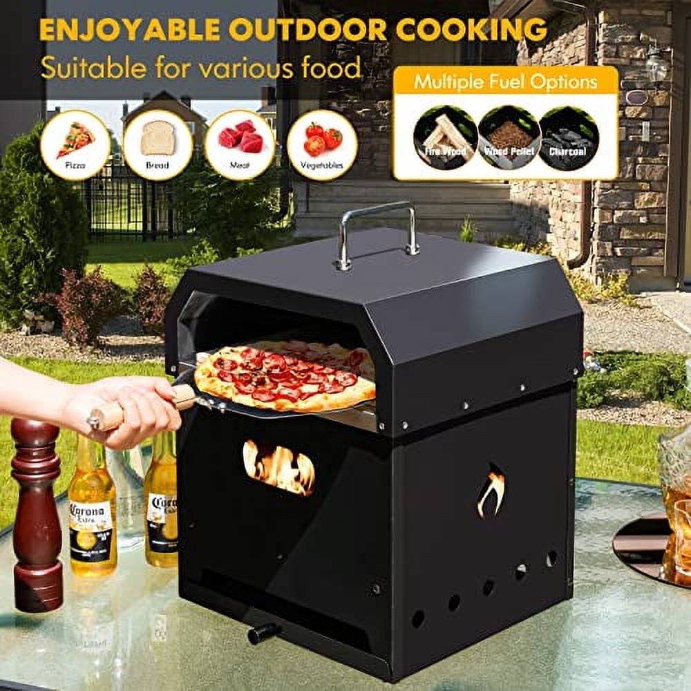 S AFSTAR Pizza Oven Outdoor, 2-Layer 12" Pizza Stone Patio Pizza Maker ...