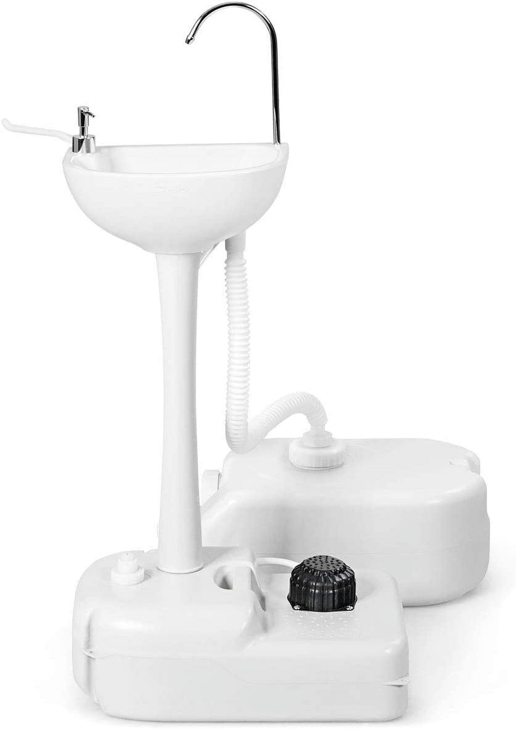 S AFSTAR Portable Hand Sink, Camping Sink with Wheels, 4.5 Gal Water ...