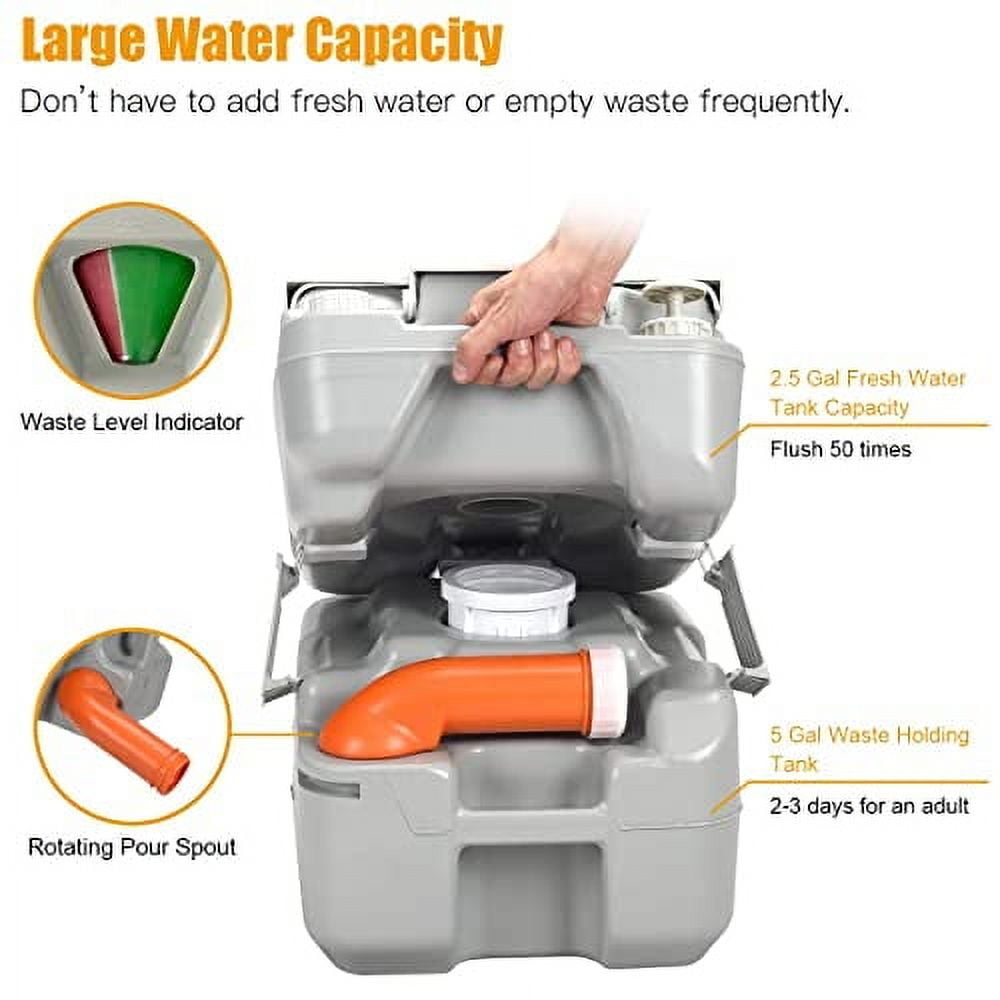 S AFSTAR Portable Sink and Toilet Combo, 4.5 Gal Rolling Handwashing ...