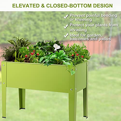 S AFSTAR Raised Garden Bed, Galvanized Elevated Planter with Legs ...