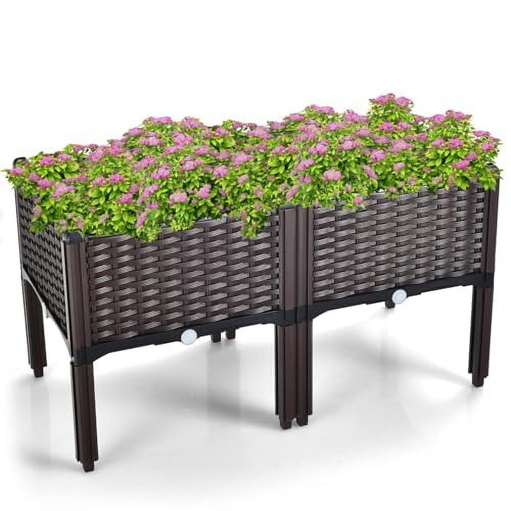 S AFSTAR Raised Garden Bed with Removable Legs & Brackets, 2 Pack Elevated Garden Planter Kits ...