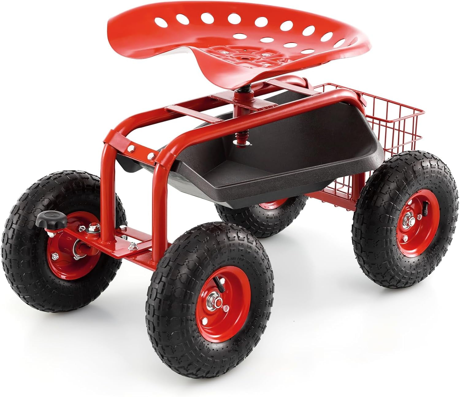 S AFSTAR Rolling Garden Cart, Wagon Scooter with 360° Swivel Seat ...