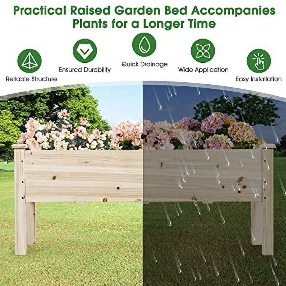 S AFSTAR Safstar Raised Garden Bed with Legs, 47.5”x 17” x 20” Wood ...