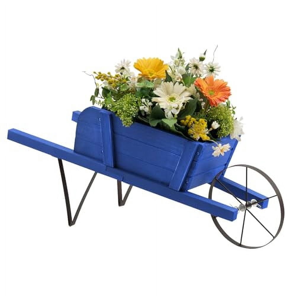 S AFSTAR Wood Wheelbarrow Planter, Small Flower Plant Pot Wheelbarrow ...