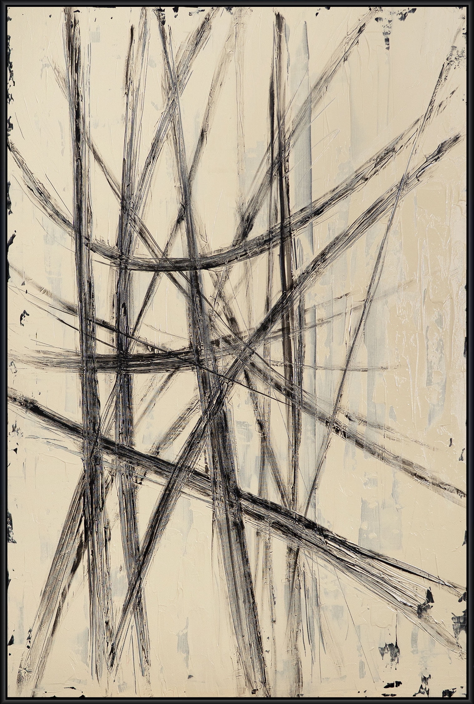 S-Art Parallels and intersections Oversized Abstract Painting Hand ...