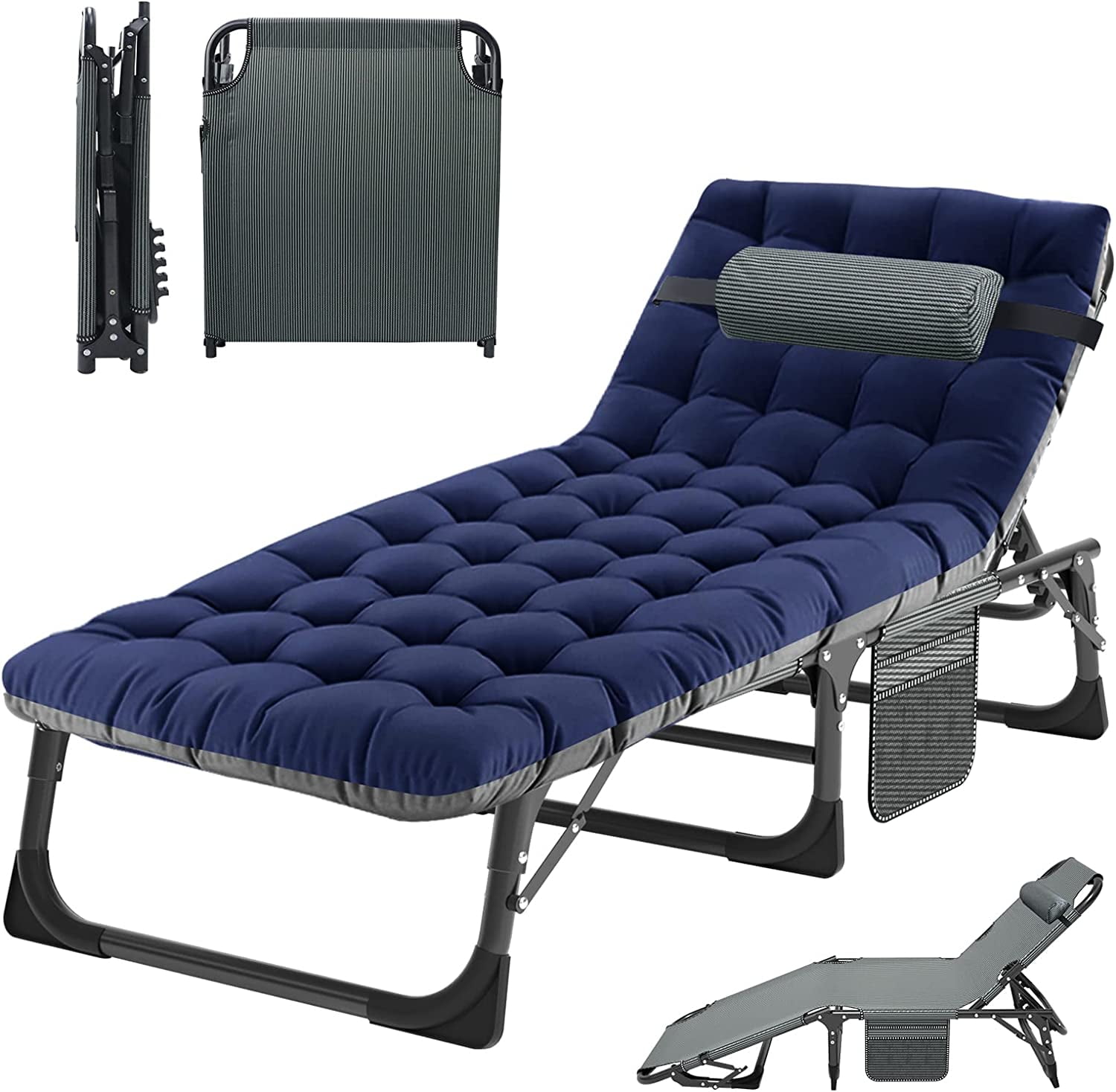 S Bed with Mattress, Portable Foldable Adult Bed Frame for Guest, Fold ...