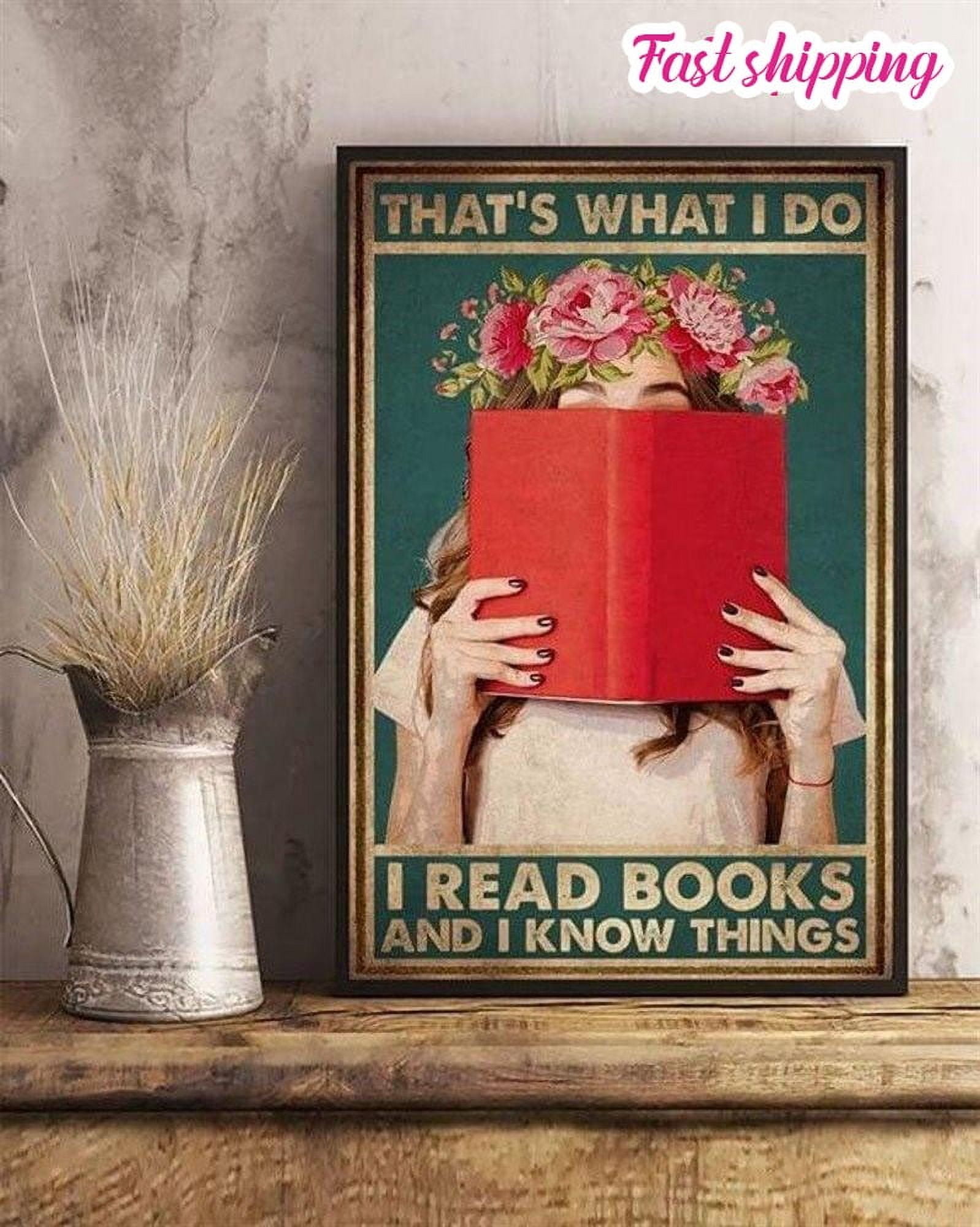 S Book Lover I Read Books Vintage Home Poster Wall Art Vertical 16 x 24 ...