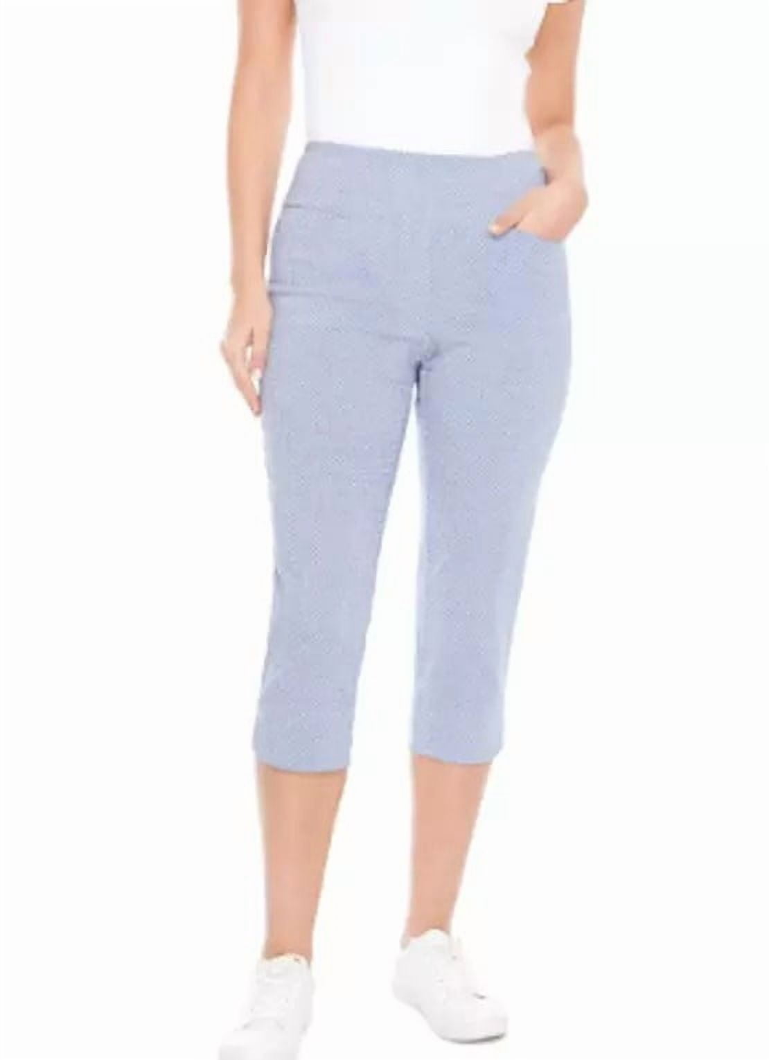 S.C. & Co. Women's 360 Degree Tummy Control Capri Pants (Geo Blue, L ...