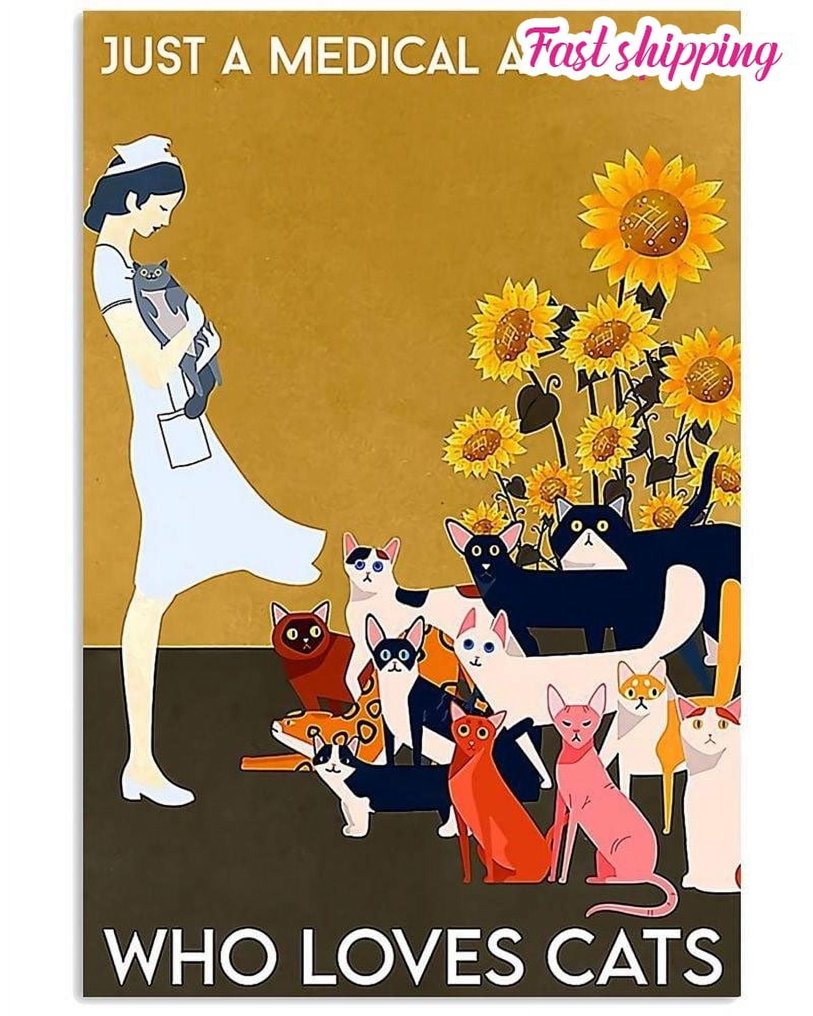 S Cat Lovers Just A Medical Assistant Who Loves Cats Vintage Home ...