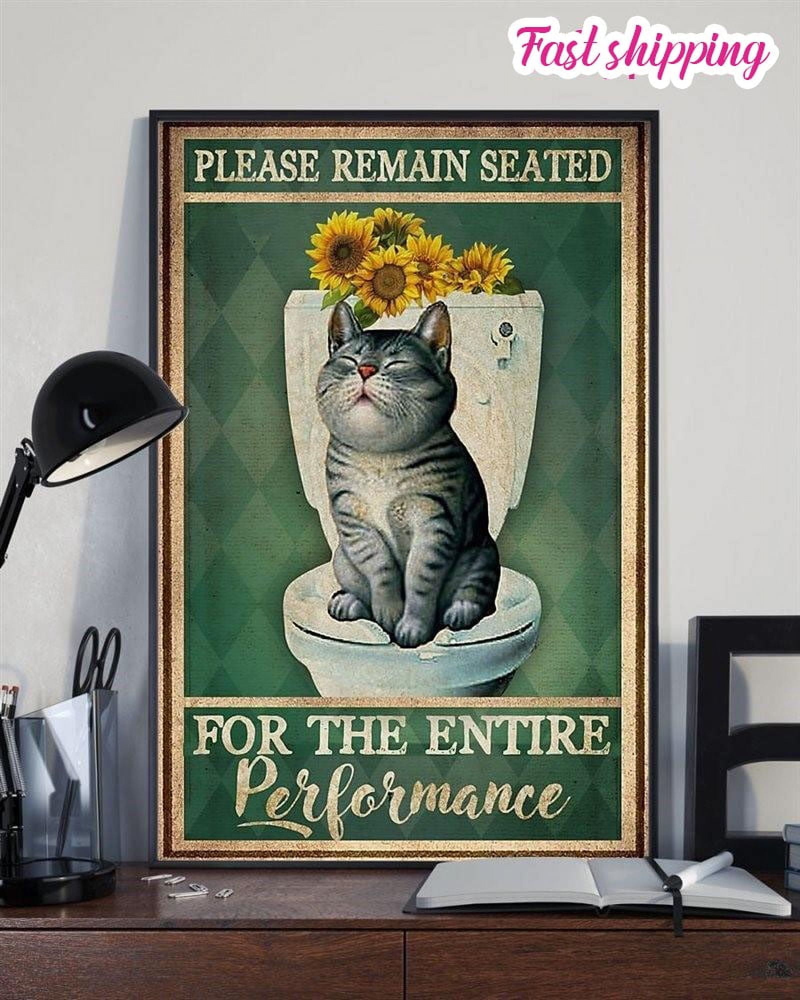 S Cat Lovers Please Remain Seated Vintage Home Poster Wall Art Vertical ...