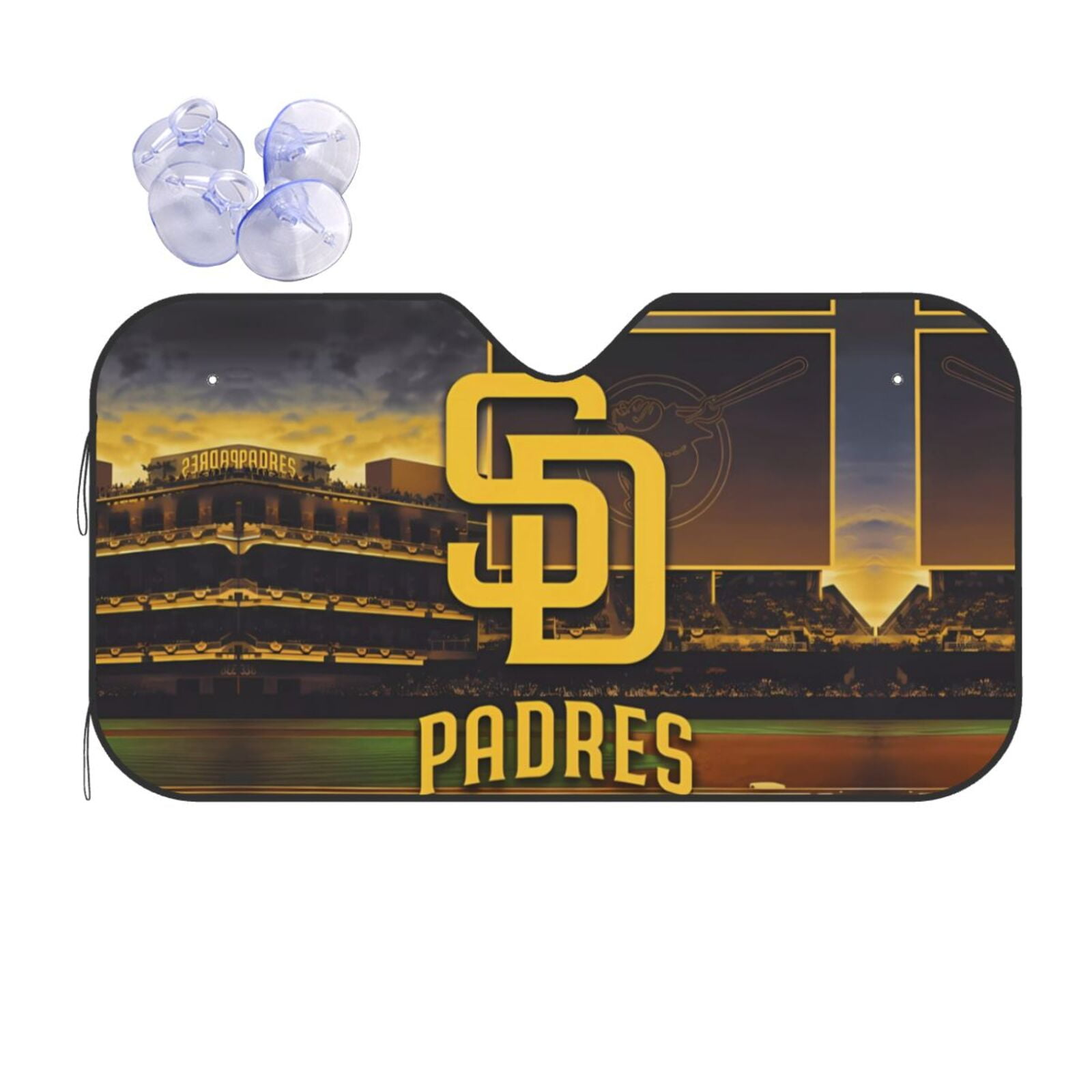 S_D_Padres 2025 Hard Car Windshield Sunshade - Premium Bubble Aluminum ...