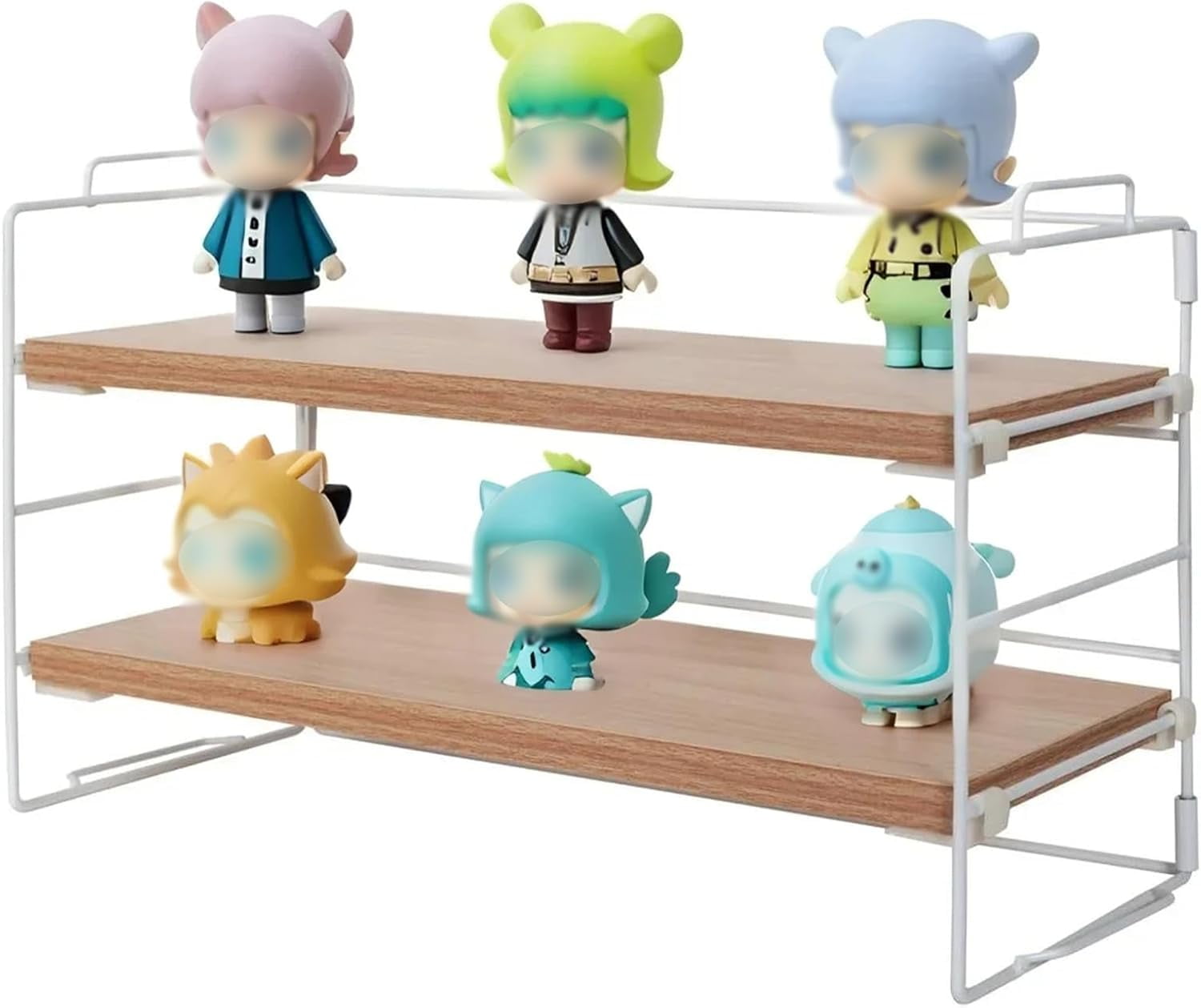 S Display Shelf for Figures, 2 Tier Desk Shelf Organizer, Desktop ...