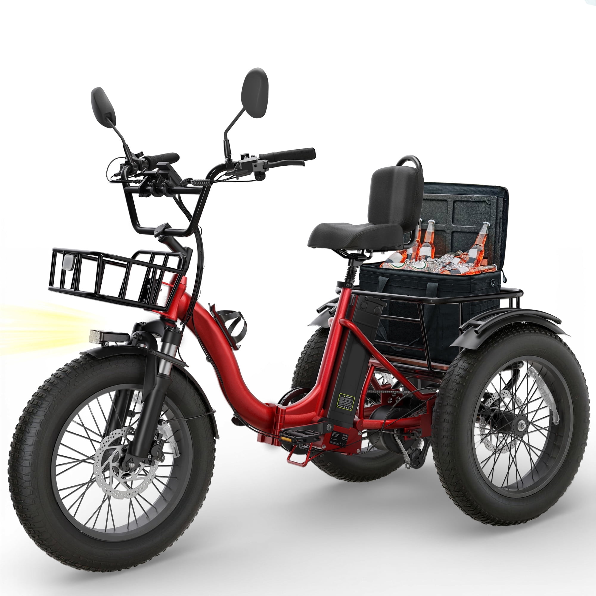 S Electric Tricycle for Adults, 750W(Peak 1350W) Motor, 48V13Ah Battery ...