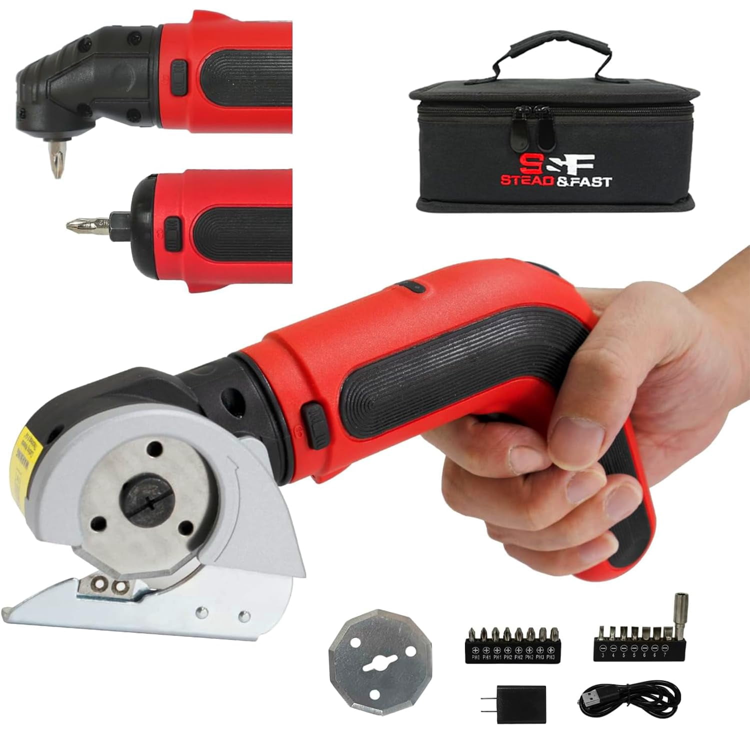 S&F STEAD & FAST Electric Box Cutter 4V, Cordless Electric Scissors for ...