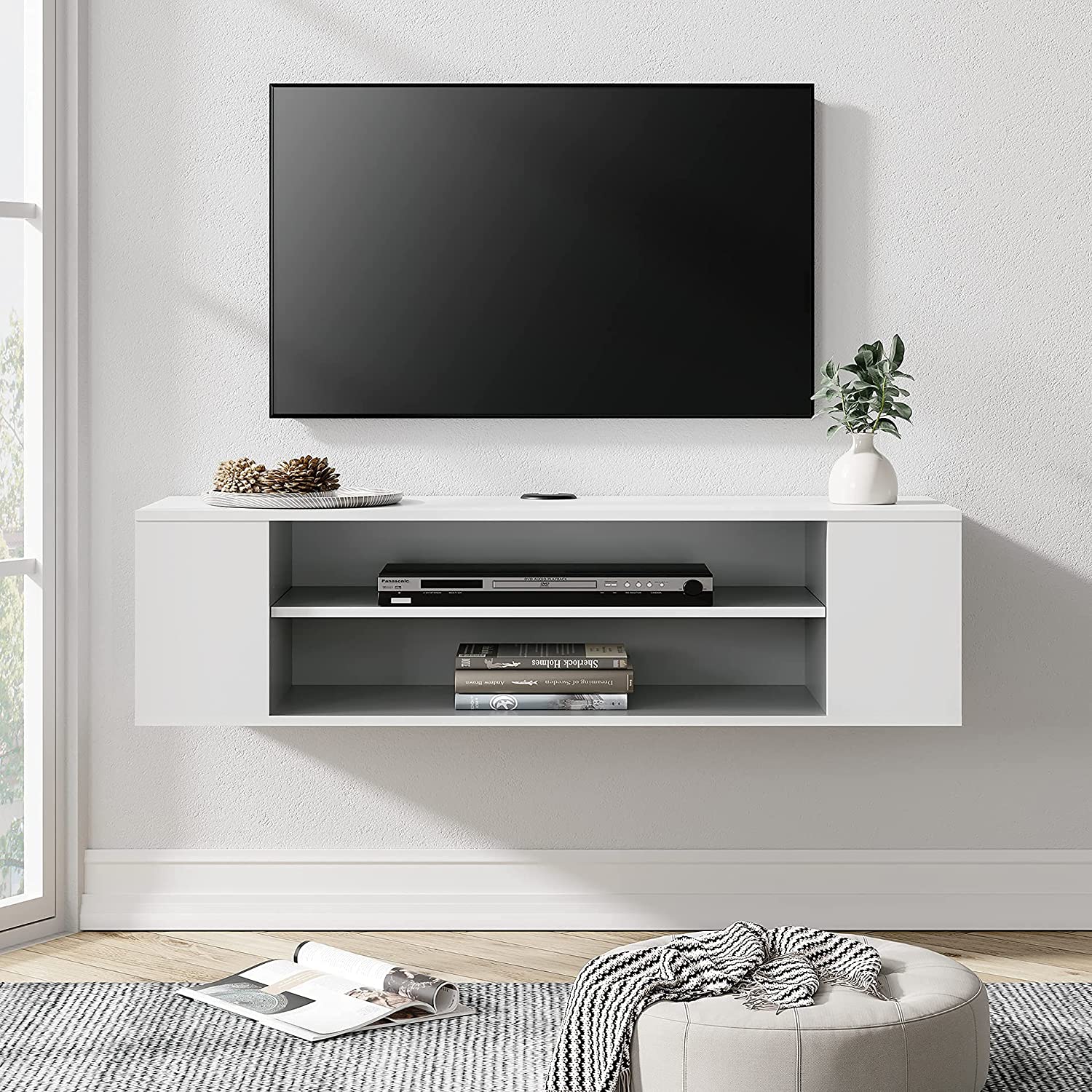S Floating TV Stand Shelf Entertainment Center TV Wall Shelf Mounted ...