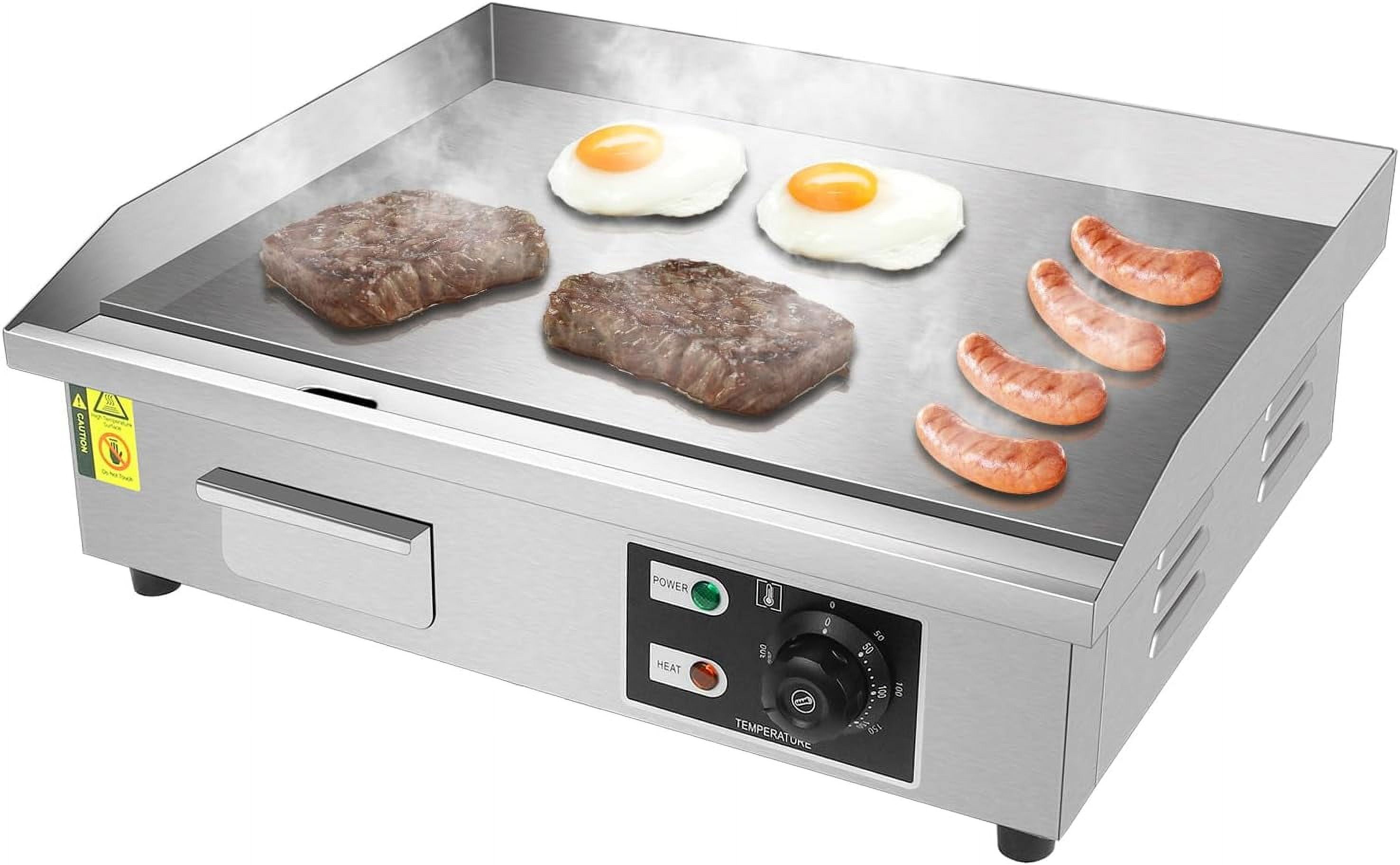 S Griddle 22", S Top Grill, Countertop Griddle, 1600W 110V, Non-Stick ...