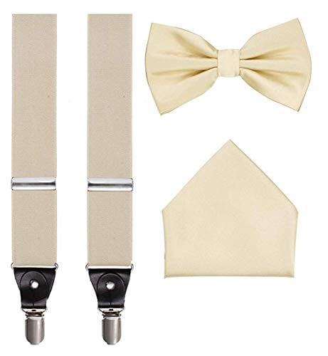 S.H. Churchill & Co. Men's 3 Piece Suspender Set - Includes Suspenders, Matching Bow Tie, Pocket ...