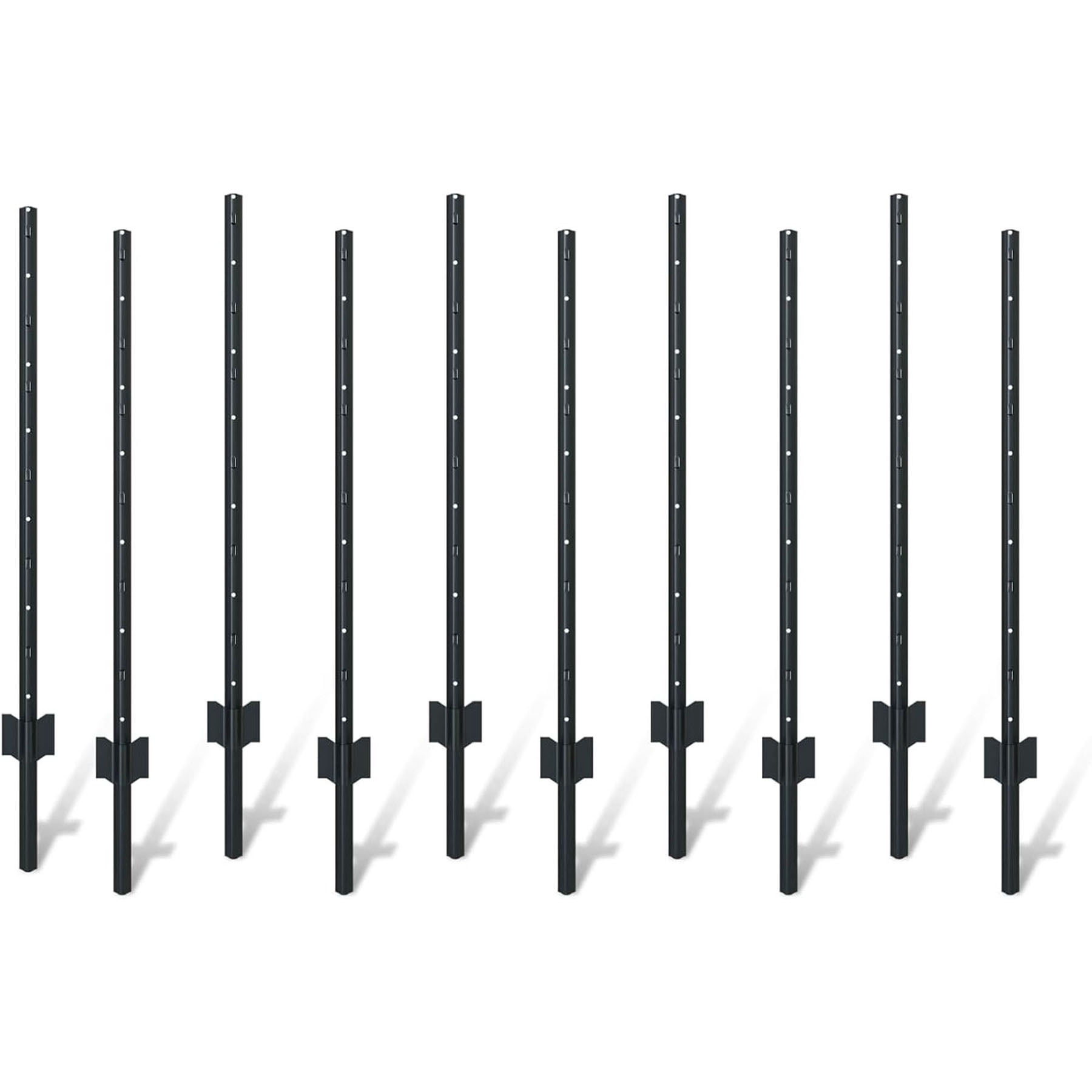 S-HOME 4ft U-Shape Garden Fence Post, 10-Pack No-Dig Temporary Fencing ...