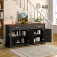 S-HOME 63 Inch Fluted Sideboard Buffet Cabinet with Ample Storage Space ...