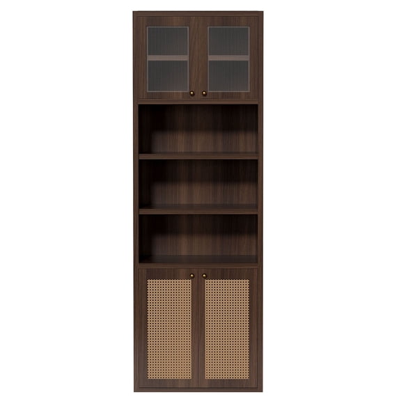 S-HOME 71” Tall Kitchen Pantry Cabinet Anti-Tip Organizer with Open ...