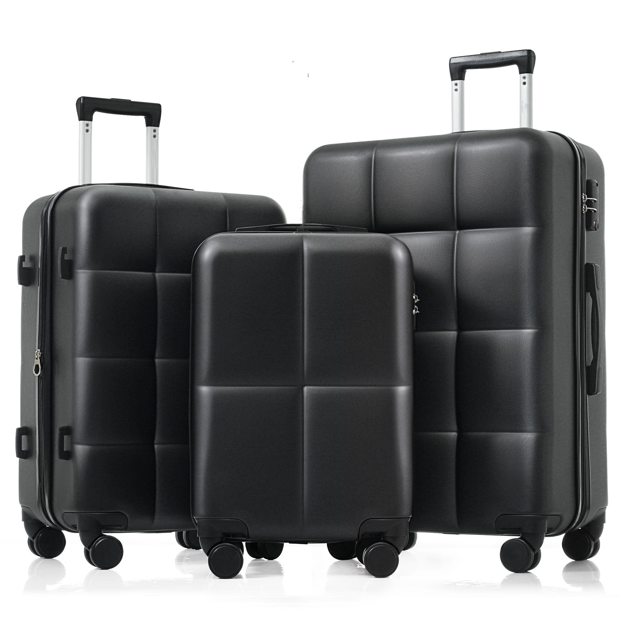 S-HOME ABS Luggage Set of 3 with Cup Holder and Spinner Wheels ...