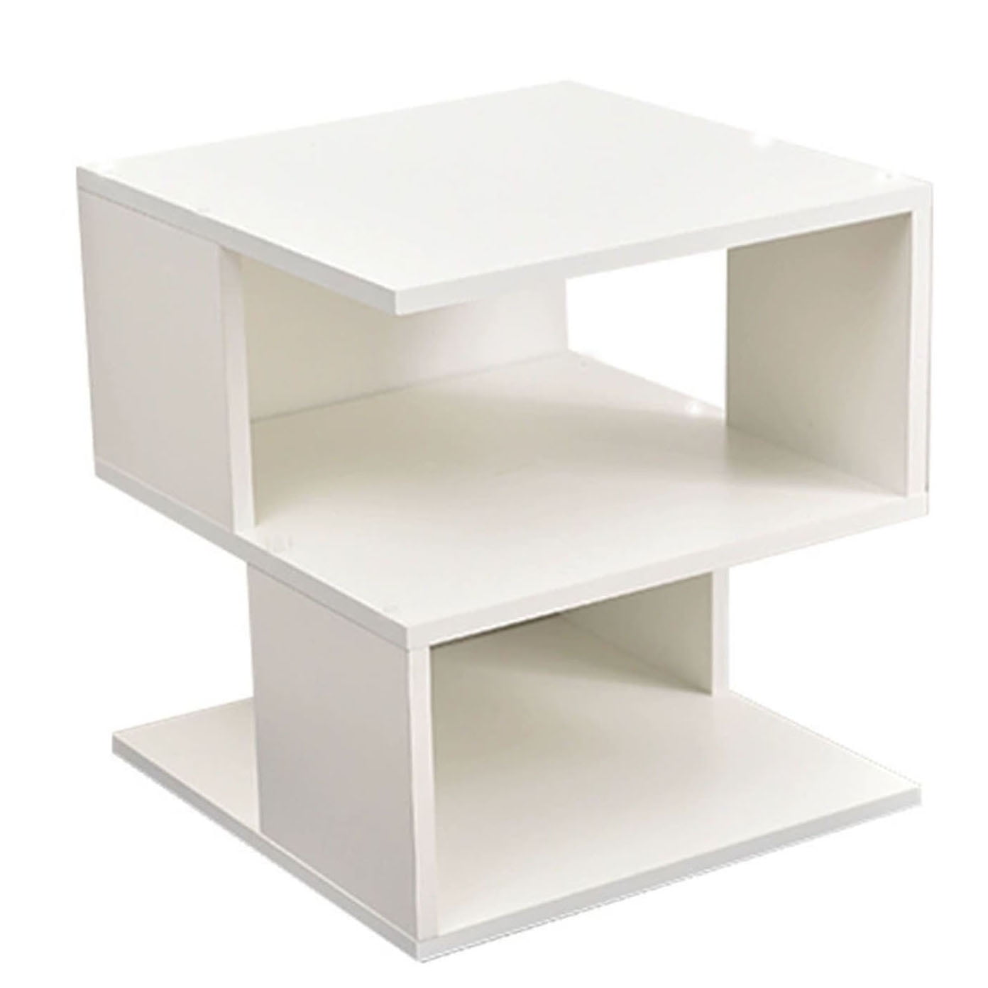S-HOME Cream White 2-Layer Simple Bookshelf in Engineered Wood for ...