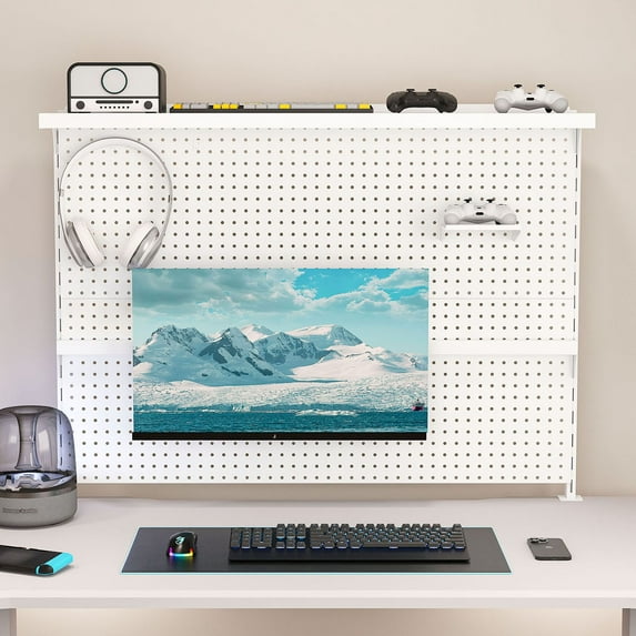 S-HOME Ergonomic Clamp-On Steel Pegboard with Movable Panel, Single ...