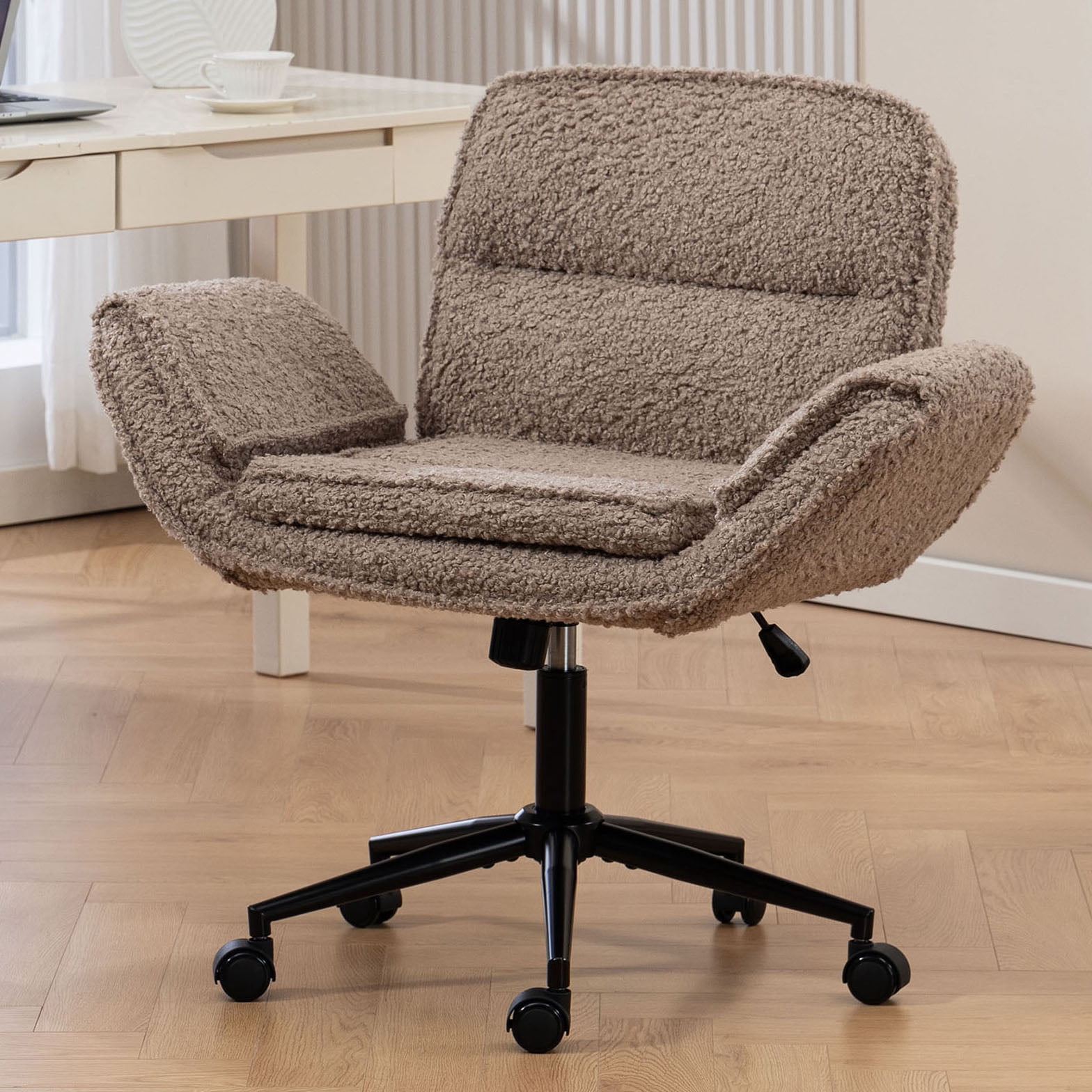 S-HOME Ergonomic Desk Chair with 5-Gear Adjustable Armrests and Swivel ...