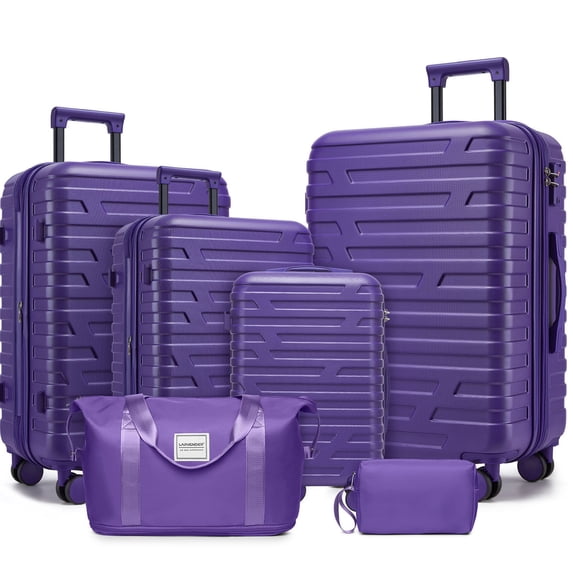 S-HOME Expandable Luggage Sets In Modern Designs 6 Piece With 2 Carry ...
