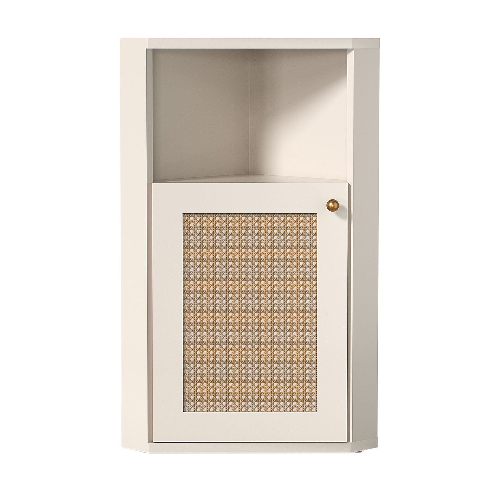 S-HOME Versatile Freestanding Floor Corner Cabinet with Rattan Barn ...
