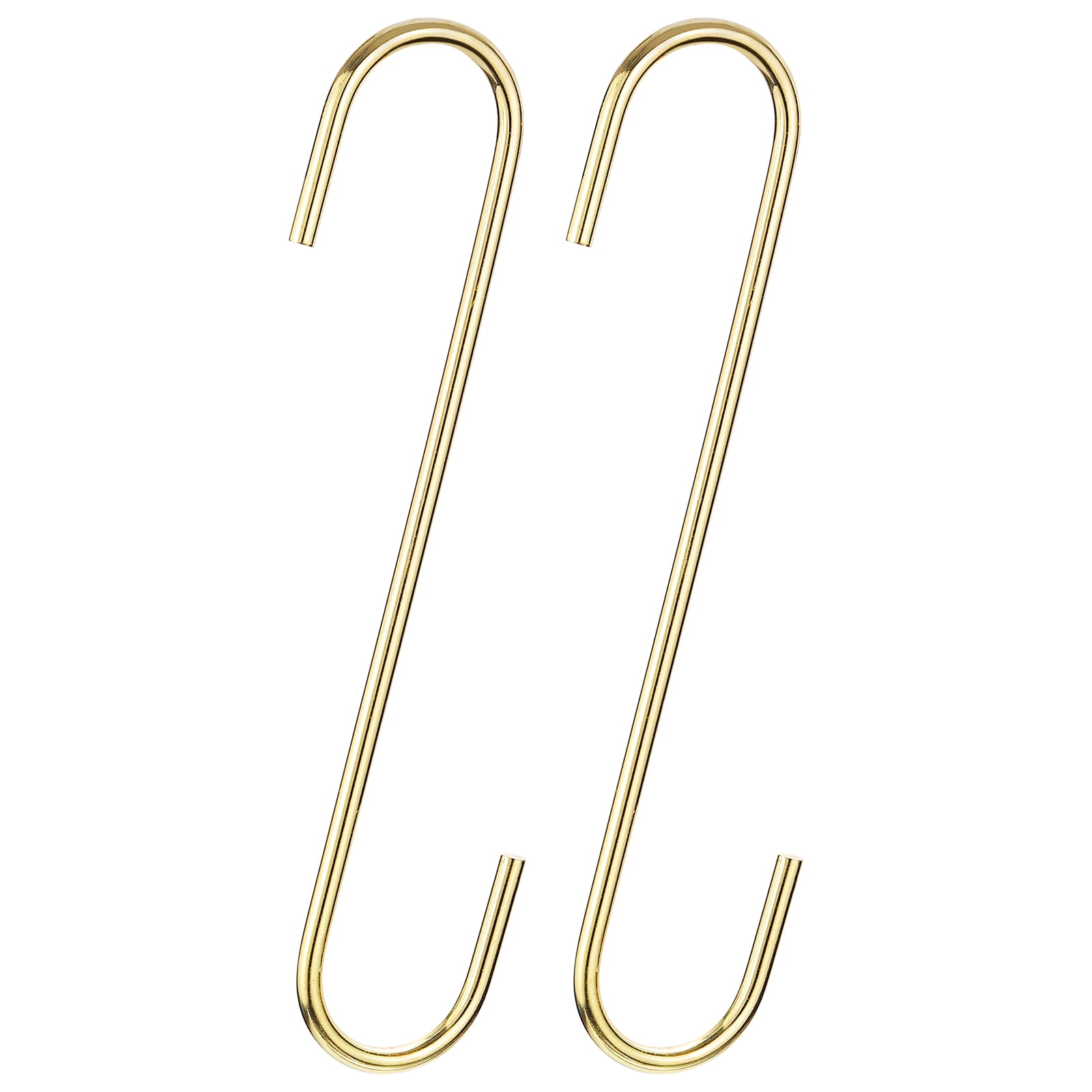 S Hanging Hooks, 8inch(200mm) Extra Long Steel Hanger, Gold Tone, 2Pack ...