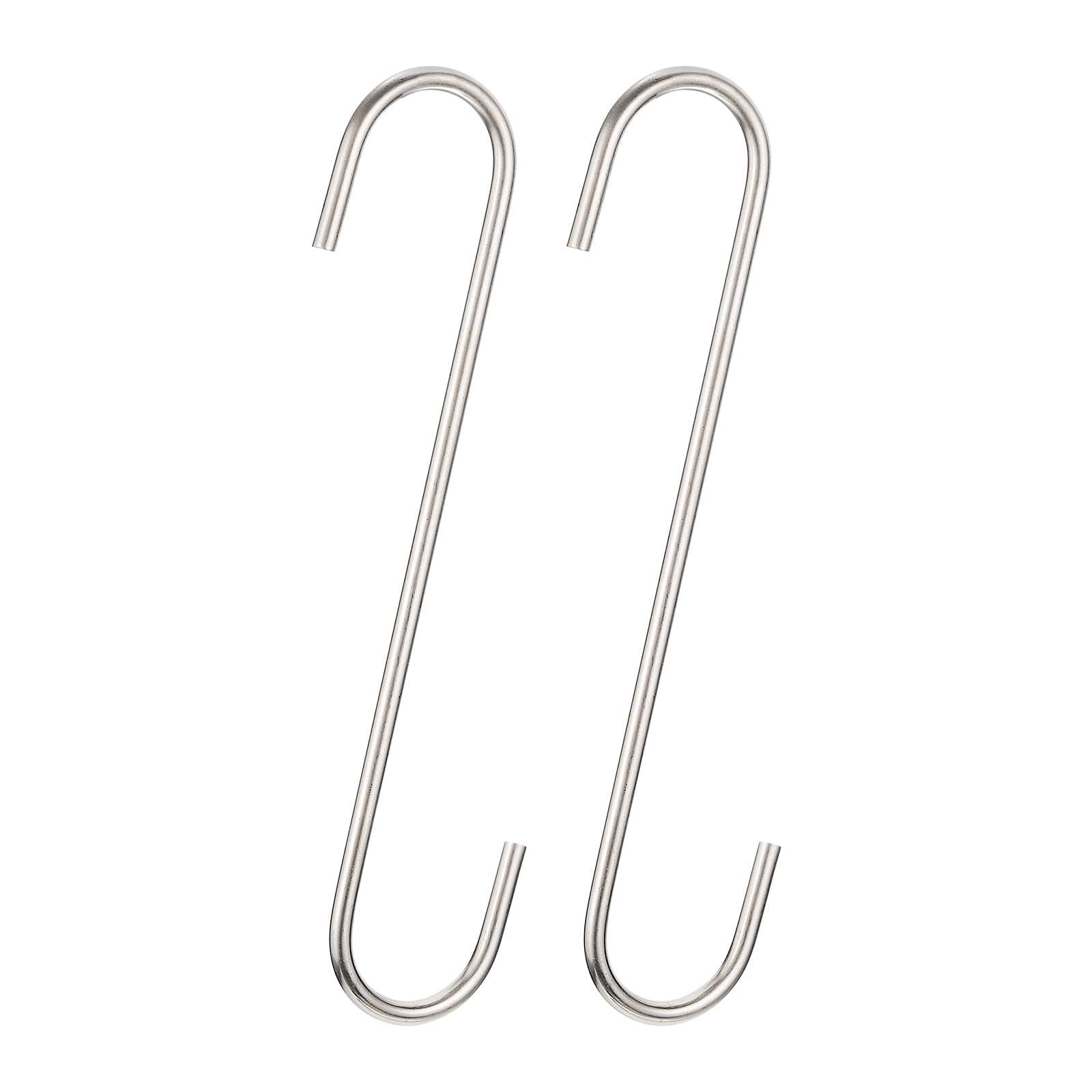 S Hanging Hooks, 8inch(200mm) Extra Long Steel Hanger, Matt Silver ...