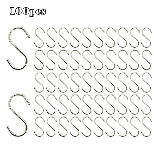 S Hook 10 Pcs 1-1/2" Inch S Hook Lot of 100 Steel S Hooks S-Hooks ...
