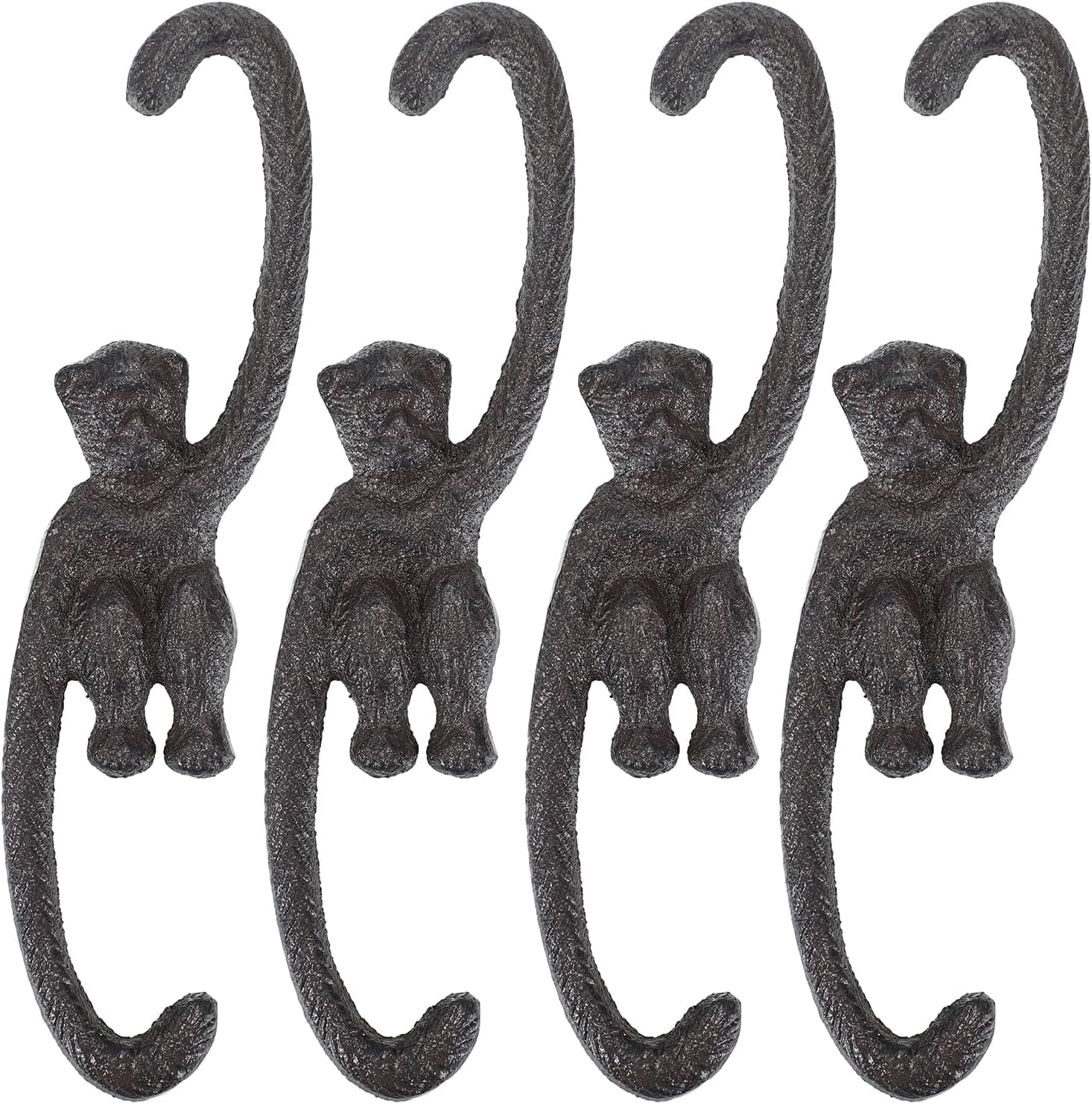 S Hook,4PCS C Iron Hooks for Bathroom Kitchen Garden,Monkey Hanging ...