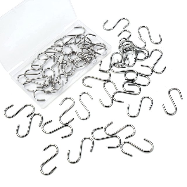 S Hooks, Small S Hooks，Mini S Hooks， 50 Pack Stainless S Shaped Hooks ...
