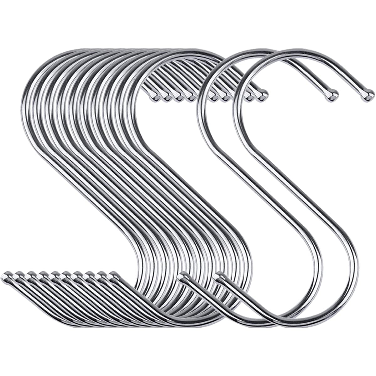 S Hooks for Hanging, 20-Pack S Shaped Hook Heavy Duty Hanging Hooks for ...