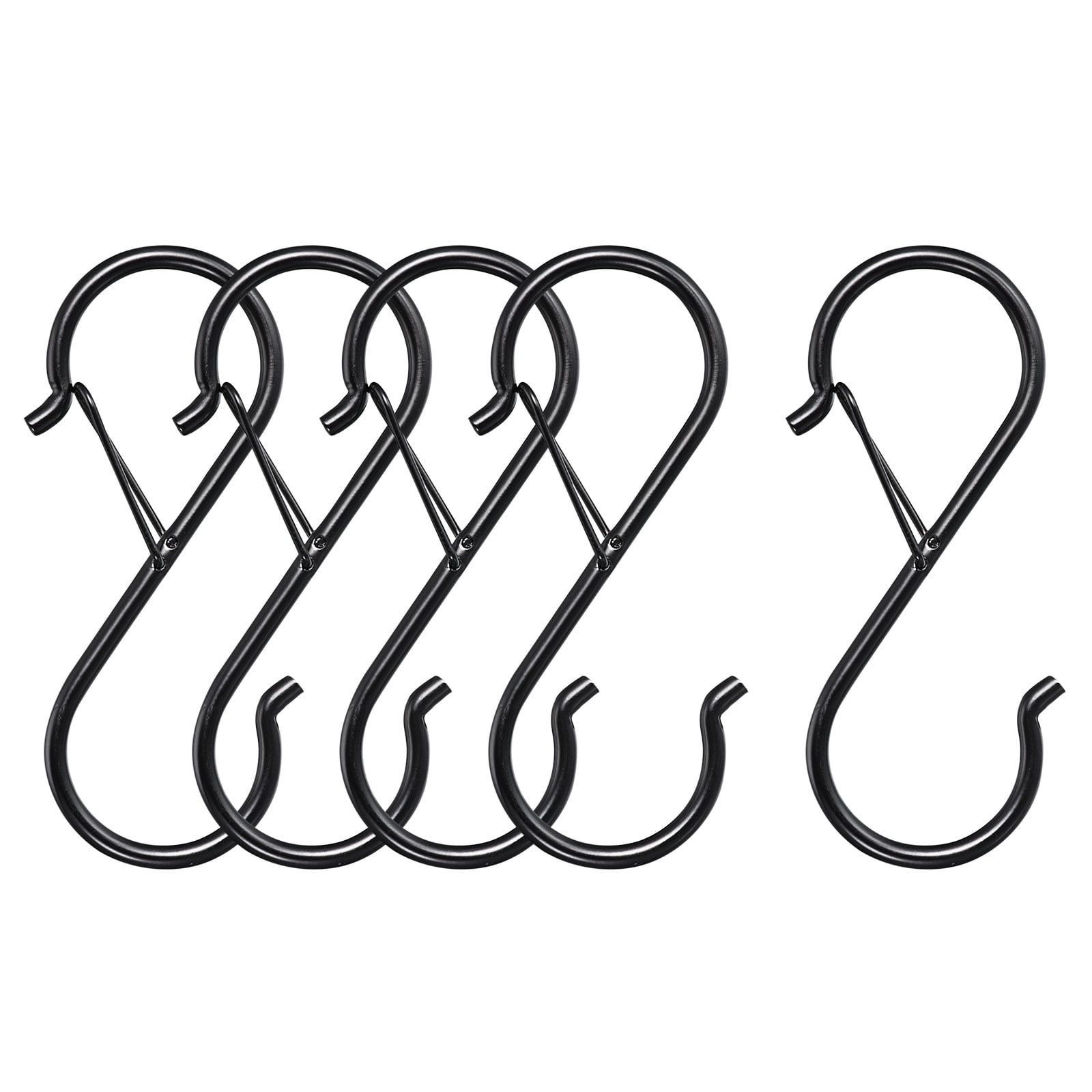 S Hooks for Hanging, 5Pcs 3.5 Inch - Metal S-Shaped Hooks with Safety ...