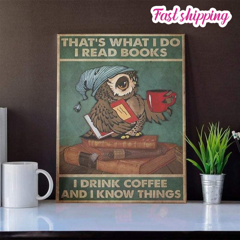 S I Read Books And I Know Things Vintage Home Poster Wall Art Vertical ...