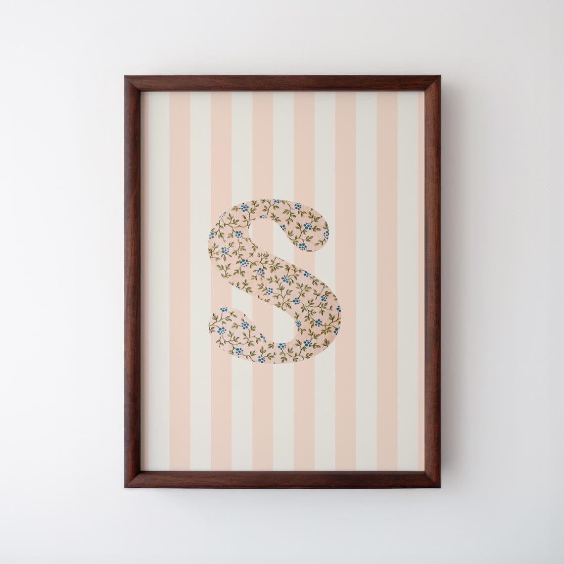 S, Initial Print, Floral Letter, Watercolor Art, Gift Idea, Art Print ...