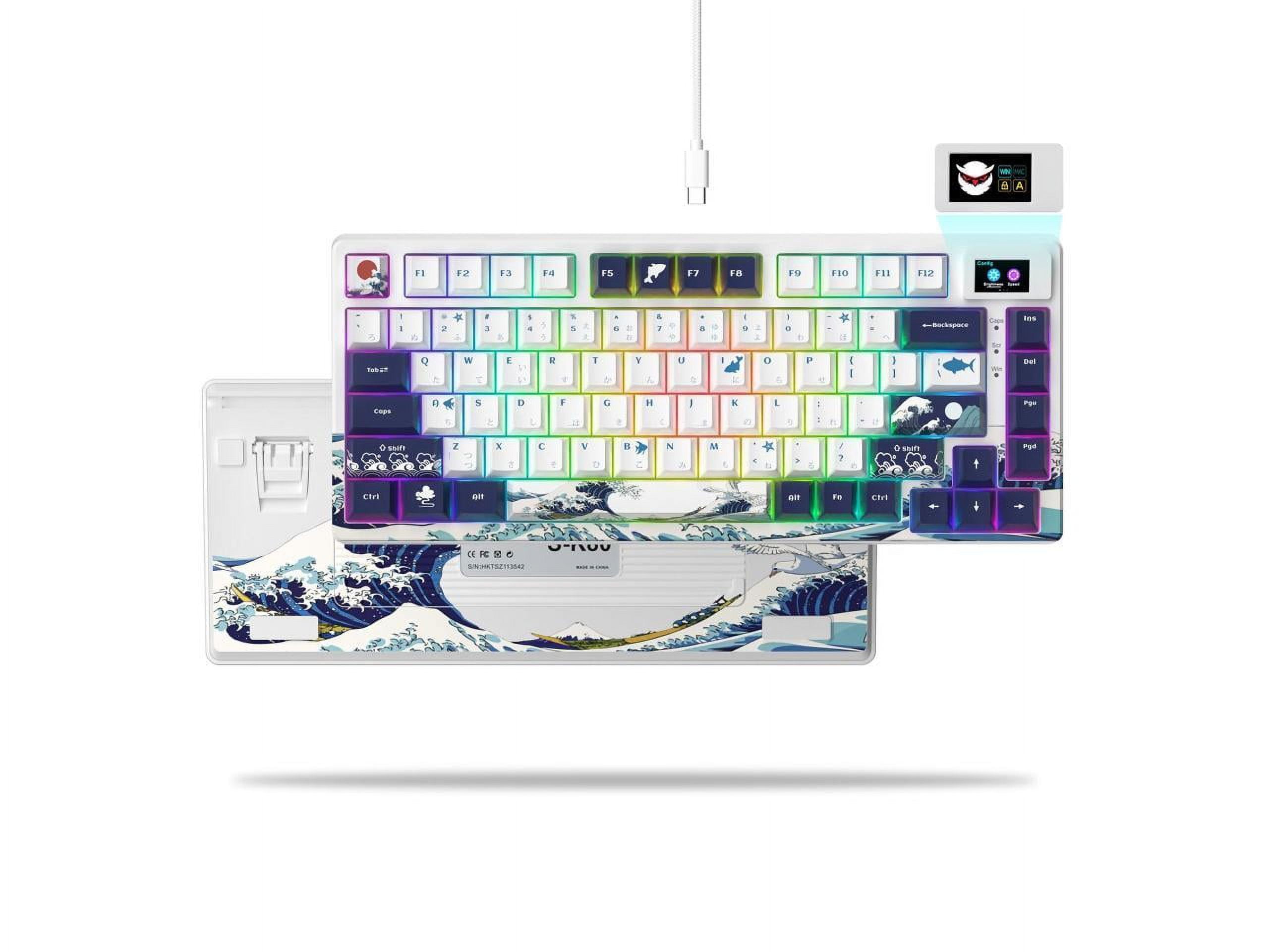 S-K80 75% keyboard, Mechanical gaming keyboard with color OLED display ...